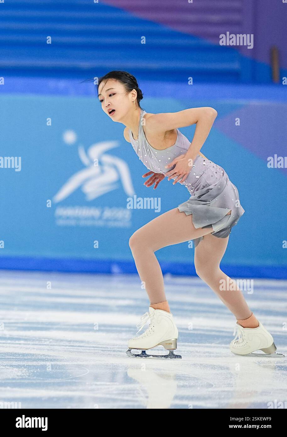 Harbin,China.12th February 2025. Zhu Yi of China competes in the Figure ...