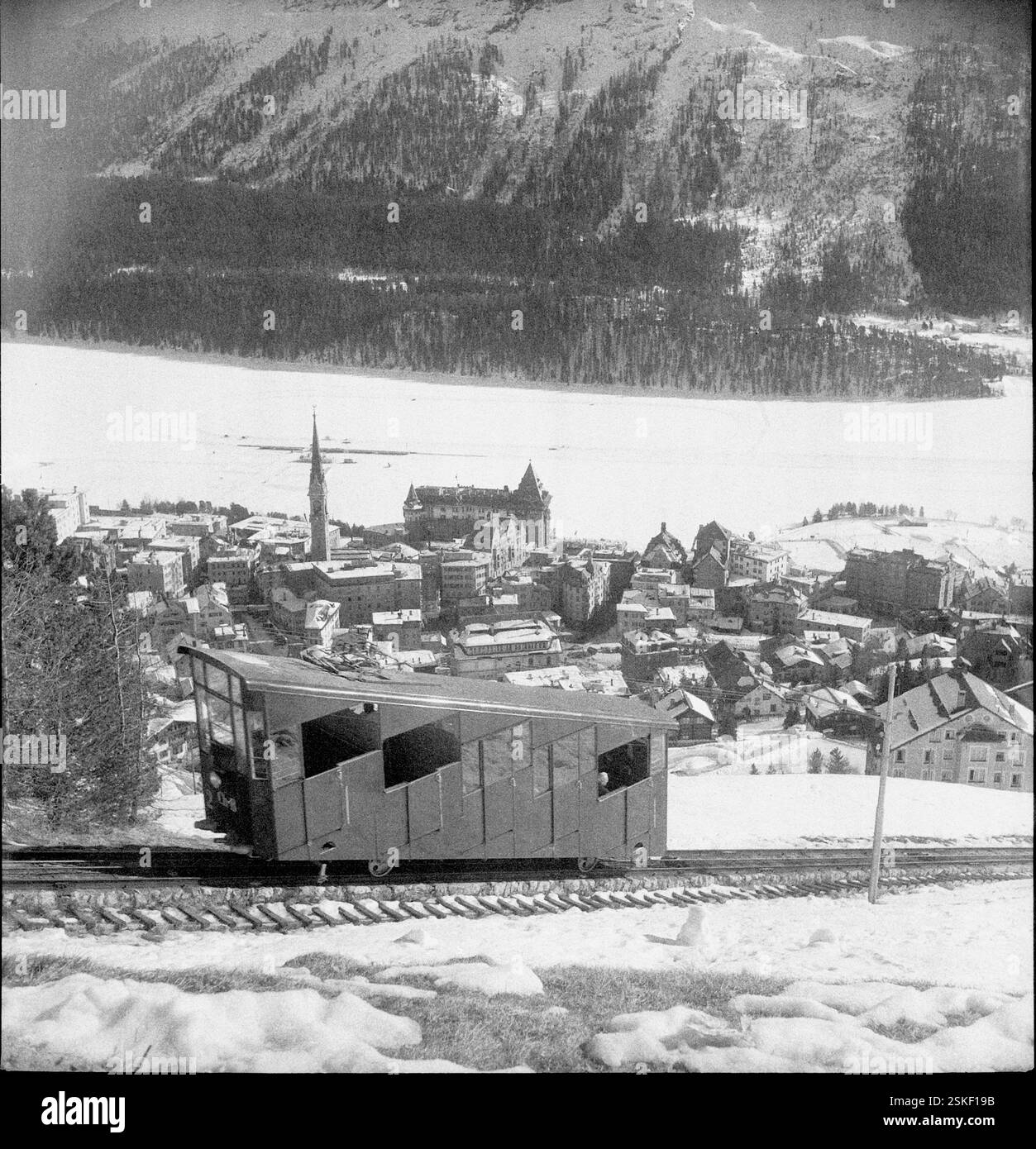 Seilbahn St-Moritz-Chantarella, 1957#St-Moritz-Chantarella funicular ...