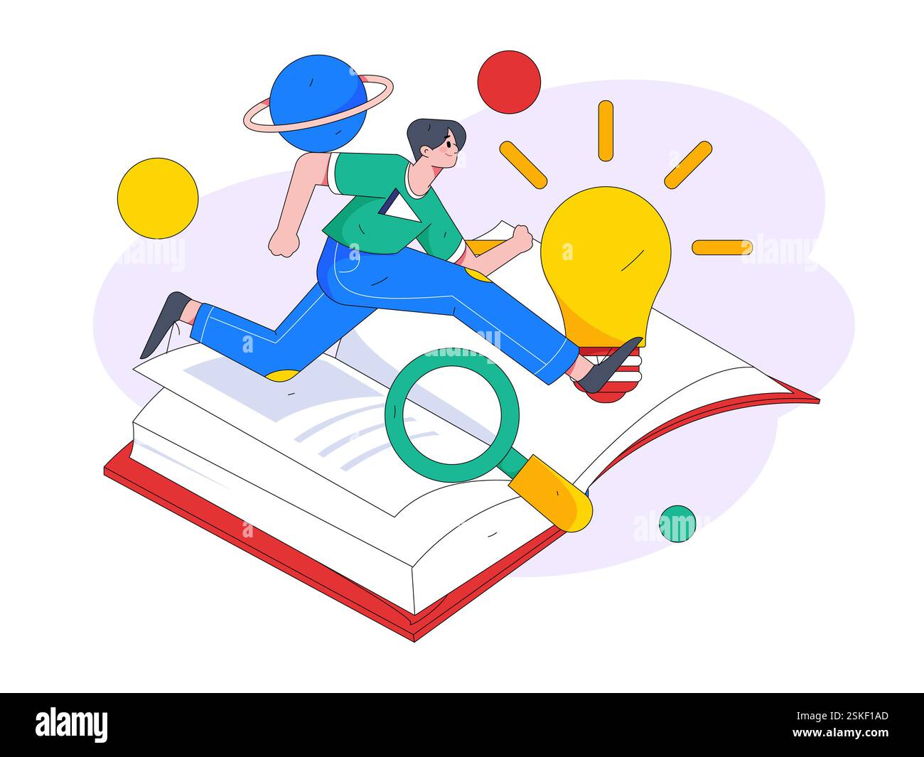 Education and learning people flat vector concept hand drawn ...