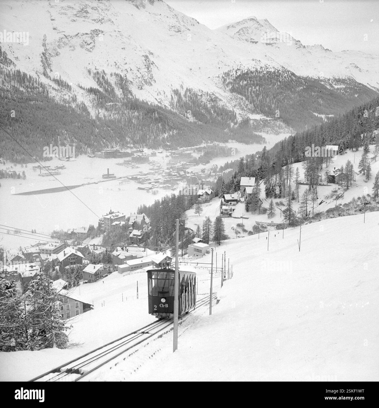 Seilbahn St. Moritz-Chantarella, 1951#St. Moritz-Chantarella, 1951- RDB ...