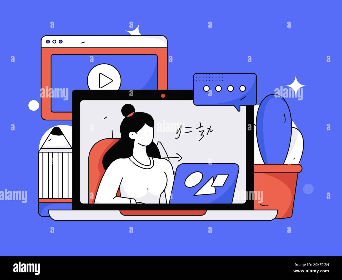 Education and learning people flat vector concept hand drawn ...