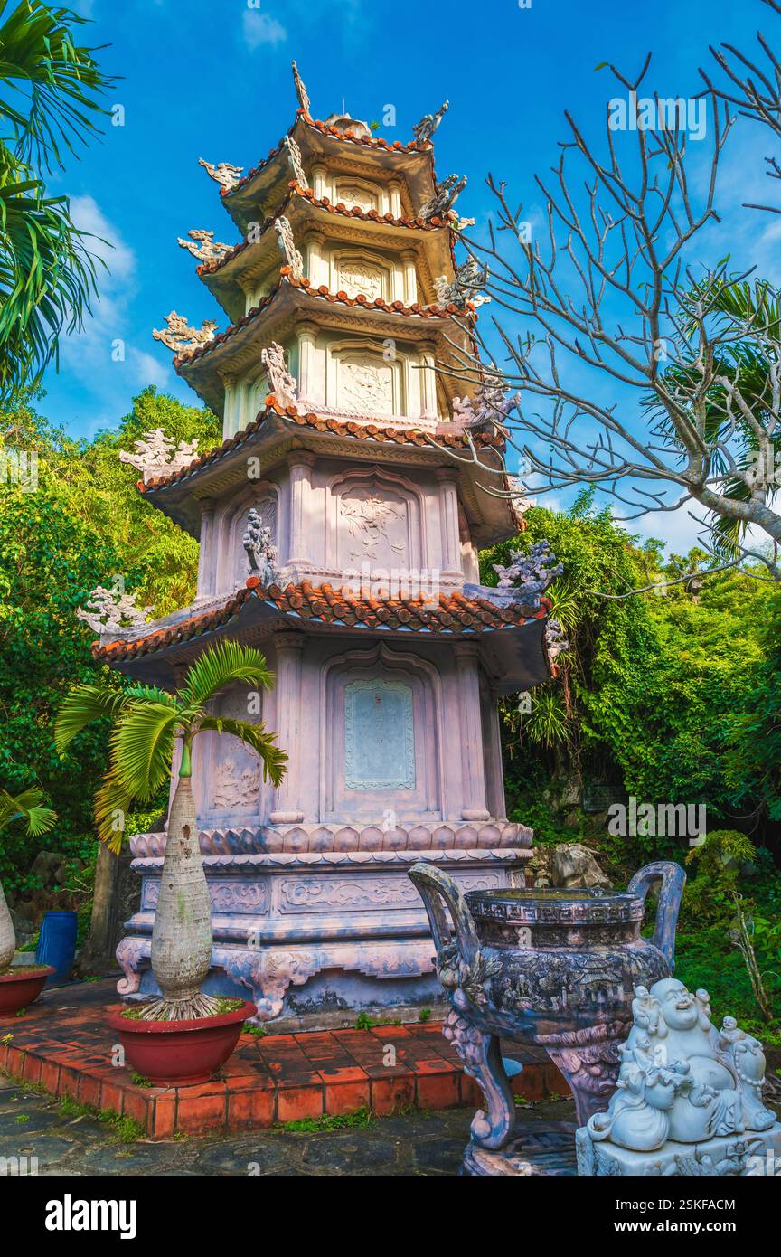 Buddhist pagoda, temple at Marble mountains, Da Nang, Vietnam Stock ...