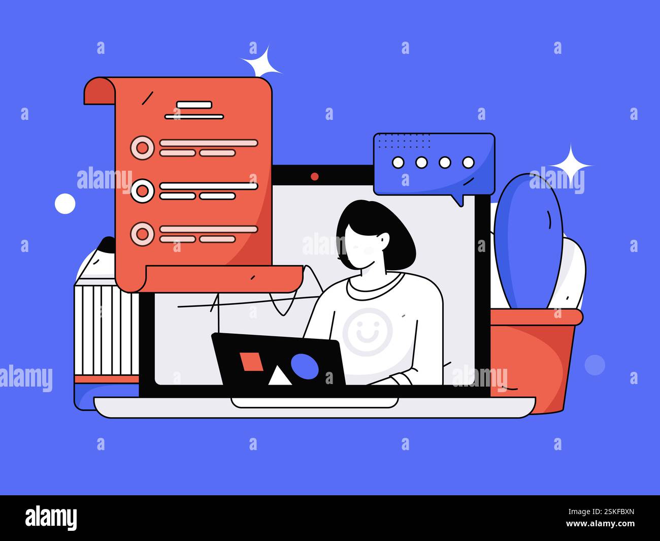 Education and learning people flat vector concept hand drawn ...