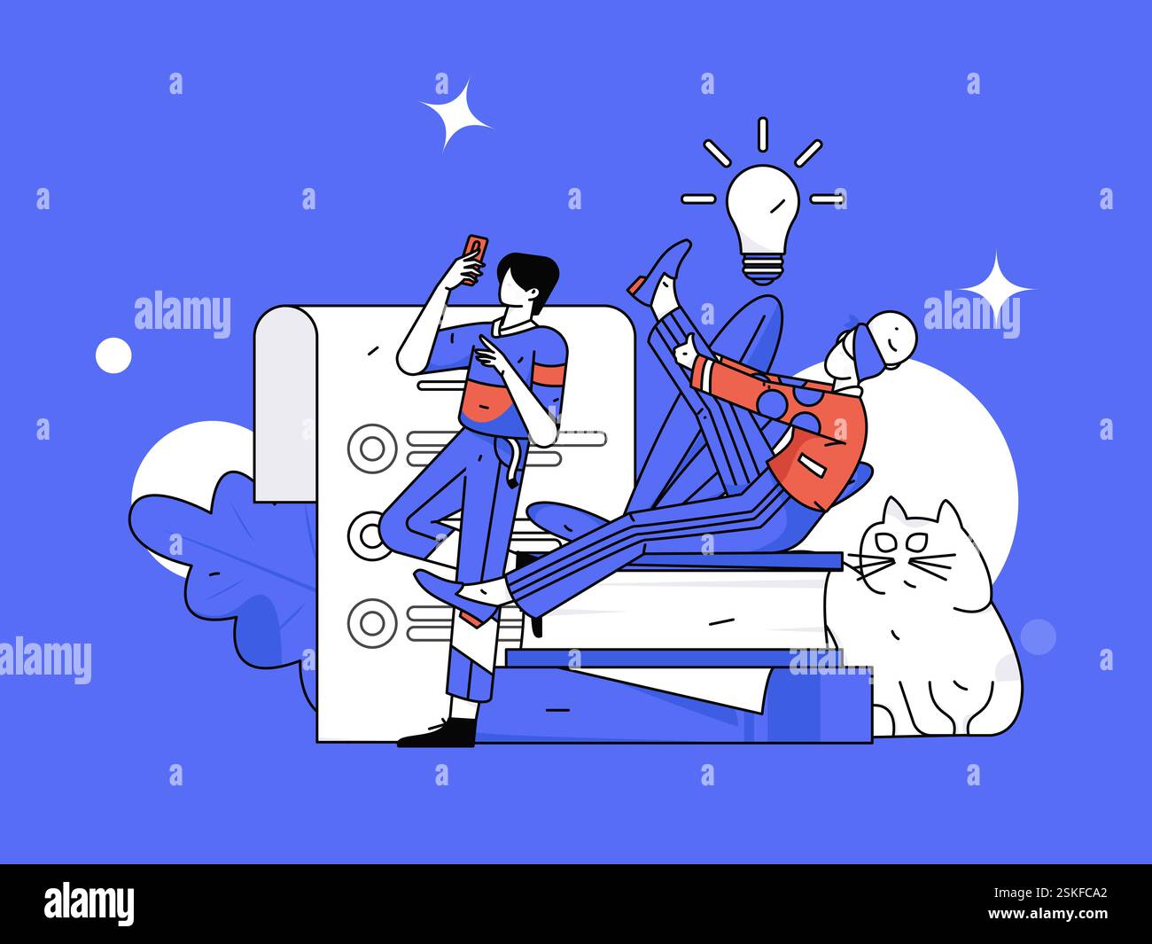 Education and learning people flat vector concept hand drawn ...