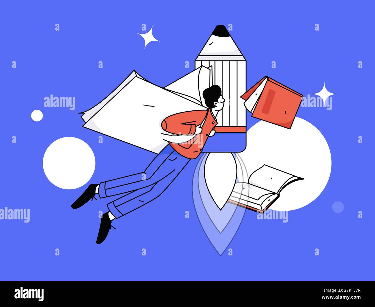 Education and learning people flat vector concept hand drawn ...