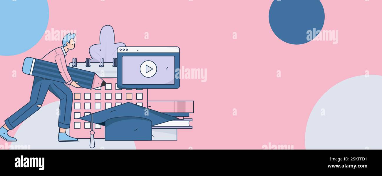 Education and learning people flat vector concept hand drawn ...