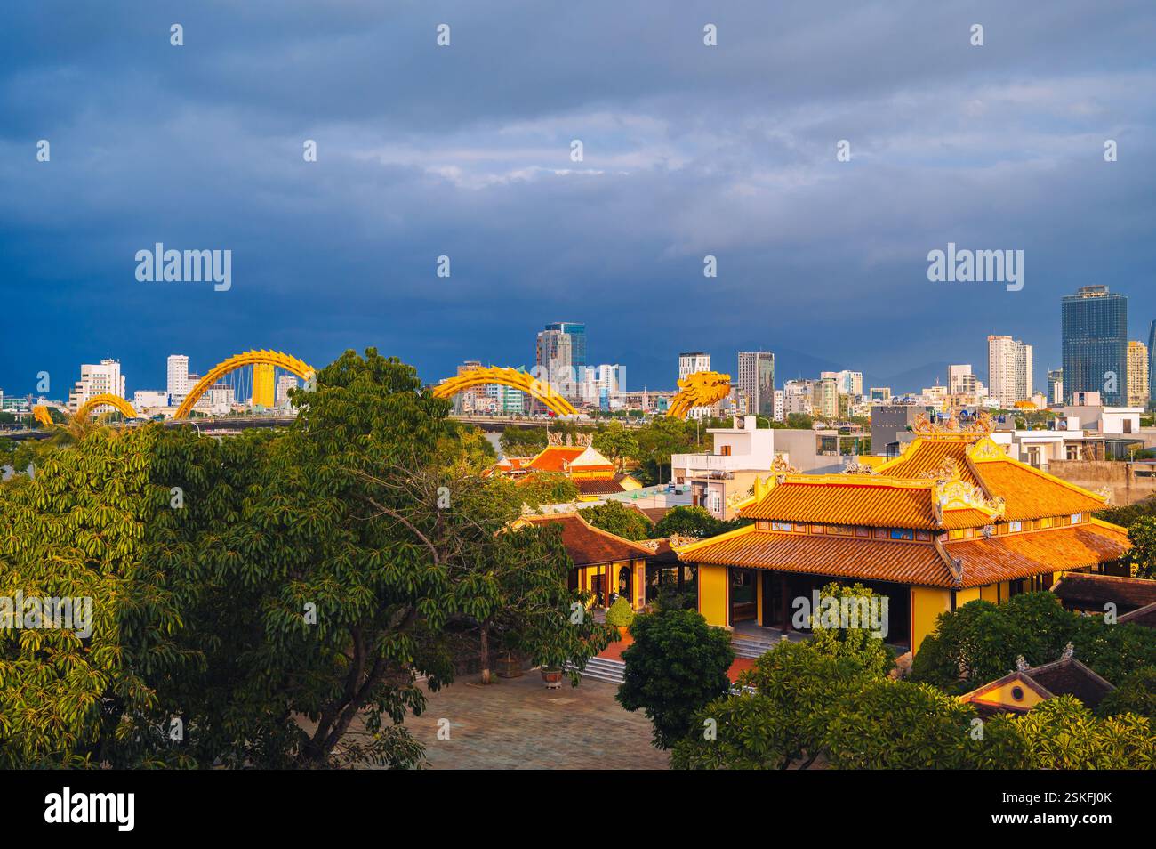 Panoramic view of Da Nang city center and Dragon Bridge Stock Photo - Alamy