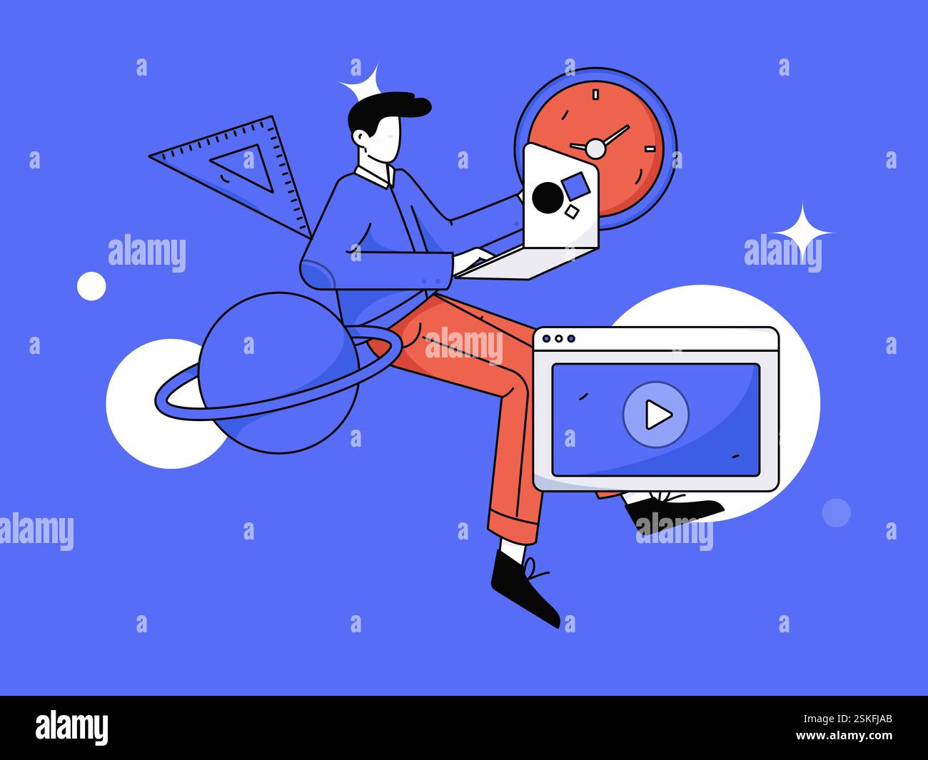 Education and learning people flat vector concept hand drawn ...