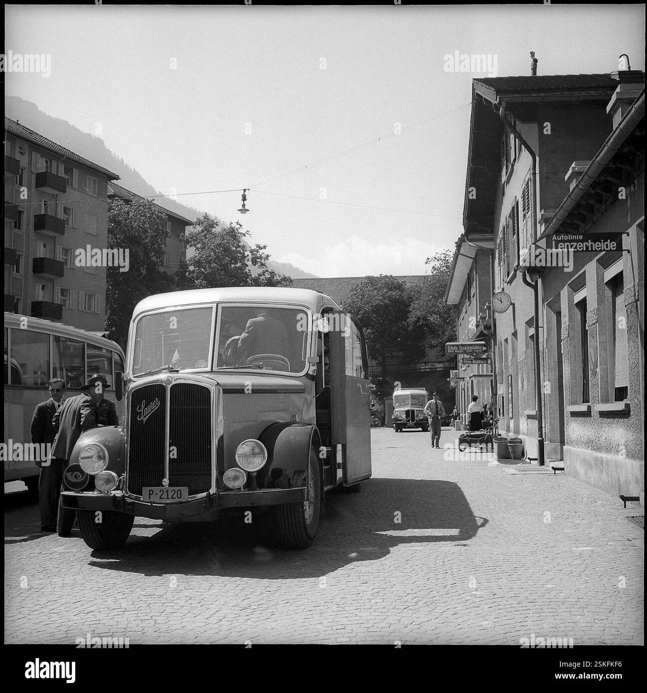 Postauto in St. Moritz 1953#Post bus in St. Moritz 1953- RDB BY DUKAS ...