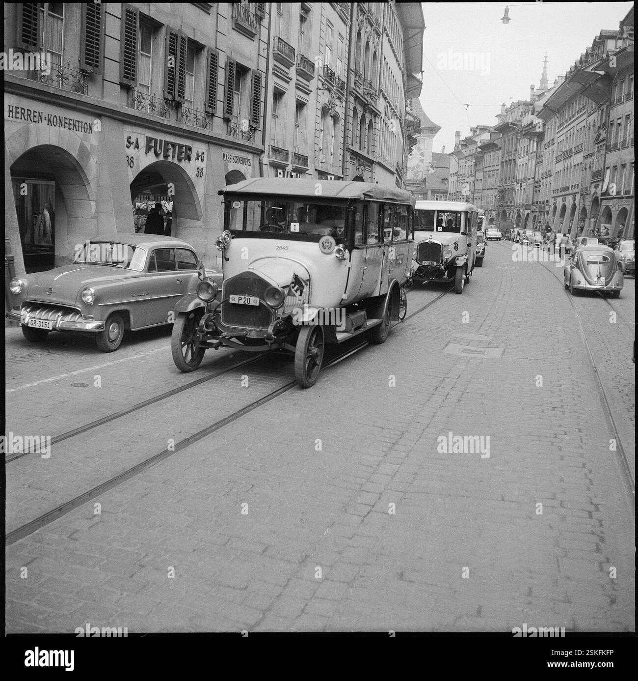 PTT feiert 50 Jahre Postauto, Bern 1956#PTT celebrates postal bus 50th ...