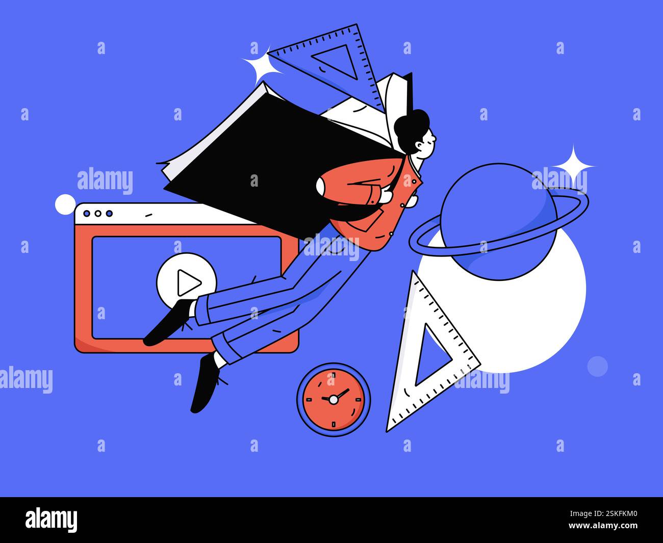 Education and learning people flat vector concept hand drawn ...