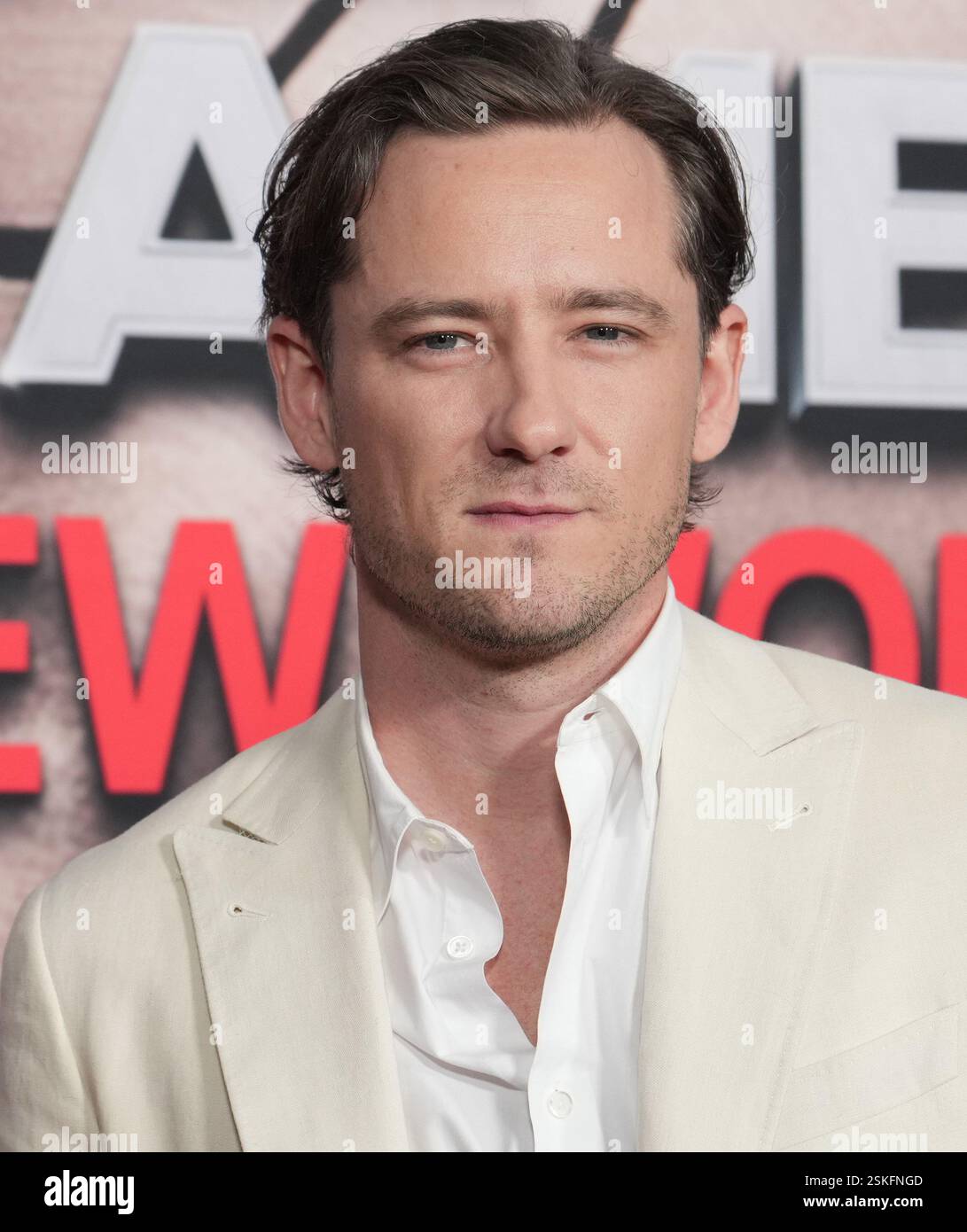 Los Angeles, USA. 11th Feb, 2025. Lewis Pullman arrives at the Marvel ...