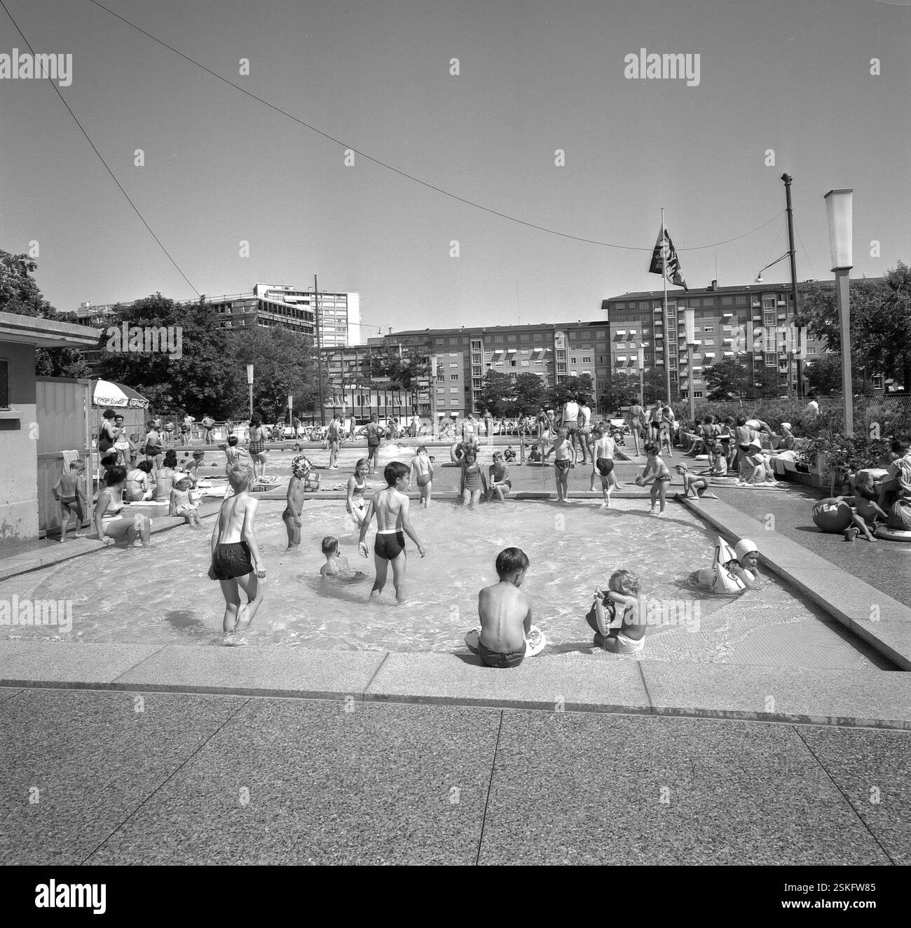 Piscine de Varembé, Schwimmbad in Genf 1965#Swimming pool, Piscine de ...