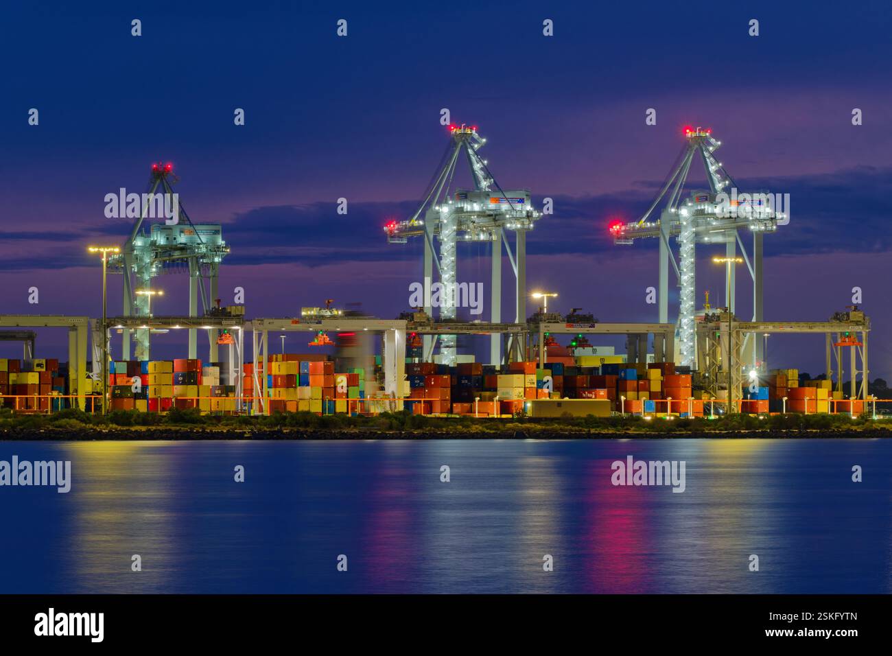 Night Falls On Webb Dock Stock Photo - Alamy