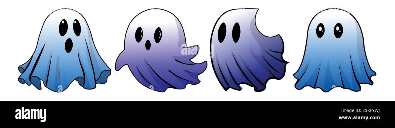 Abstract Vector Halloween Ghost Icon Set Design Template Stock Vector ...