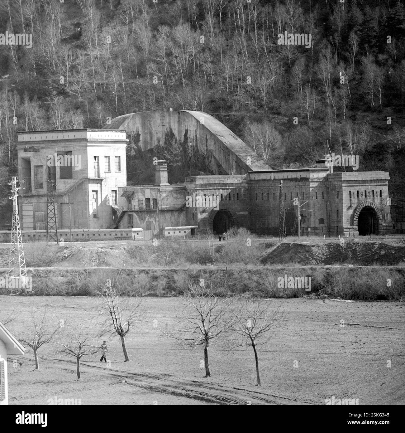 Simplontunnel Südportal 1956#Simplon railway tunnel south entrance 1956 ...