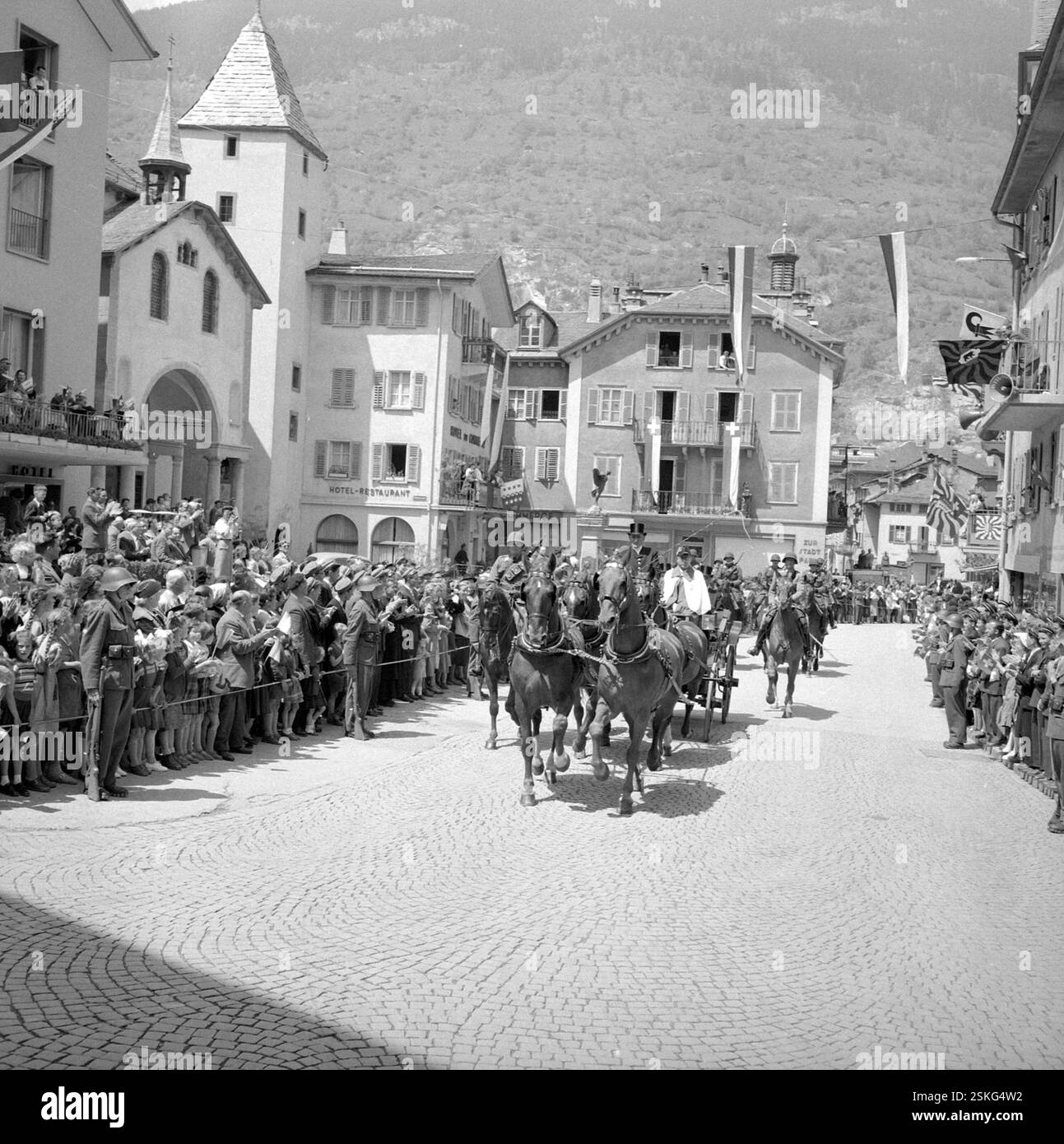 50 Jahre Simplontunnel, Feier in Brig 1956#50th anniversary of the ...