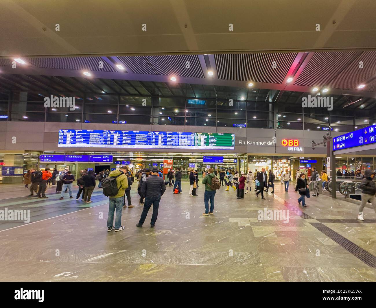 Wien Hauptbahnhof (Vienna main railway station) in Vienna, Austria ...