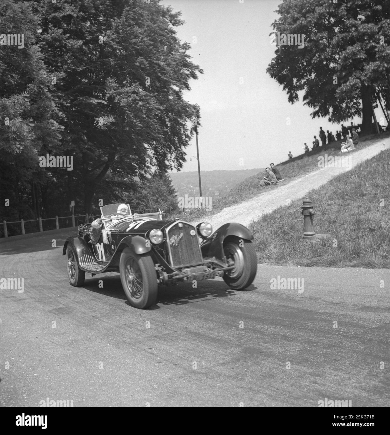 15. Nationales Bergrennen 1949 Rheineck-Walzenhausen; Burli auf Alfa ...
