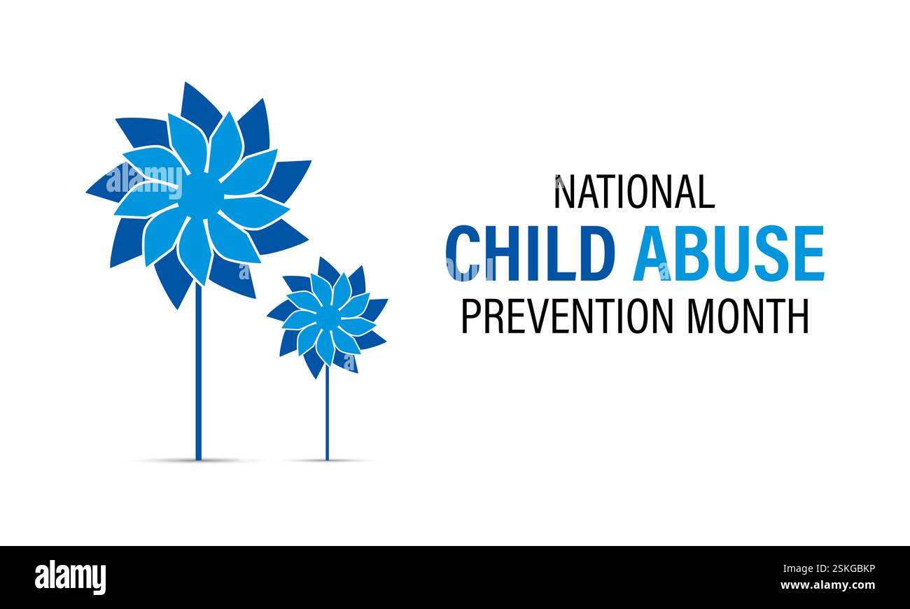 Vector graphic of National Child Abuse Prevention Month is April. An ...