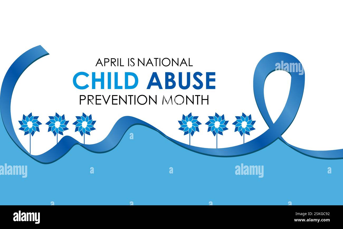 Vector graphic of National Child Abuse Prevention Month is April. An ...
