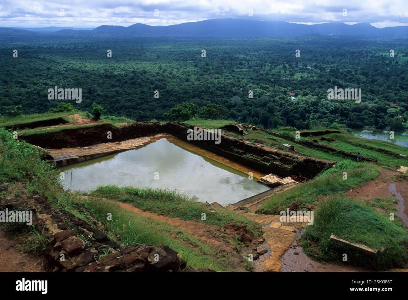 The Water Cistern at the top of the ancient rock fortress of Sigiriya ...
