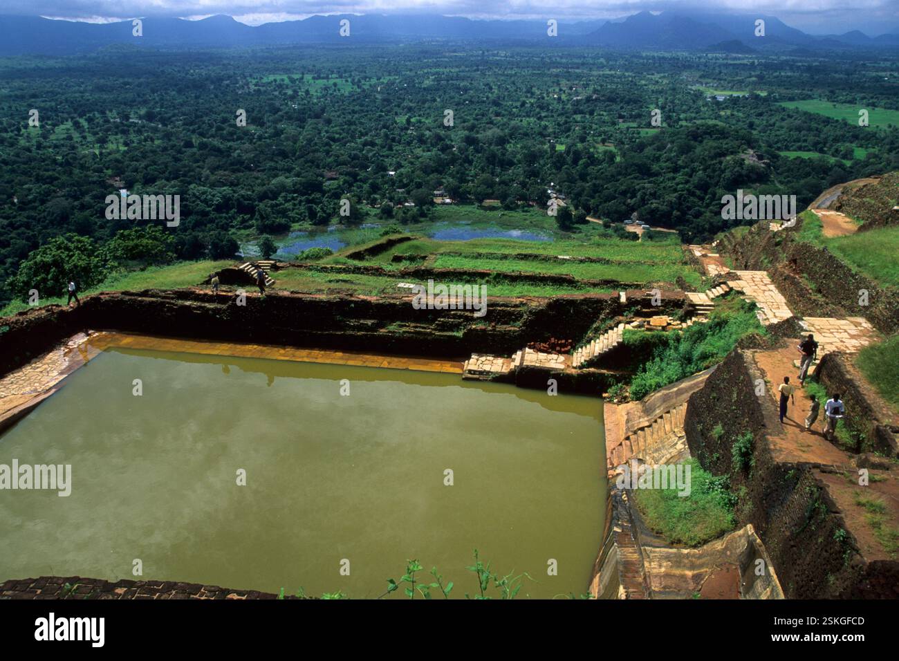 The Water Cistern at the top of the ancient rock fortress of Sigiriya ...