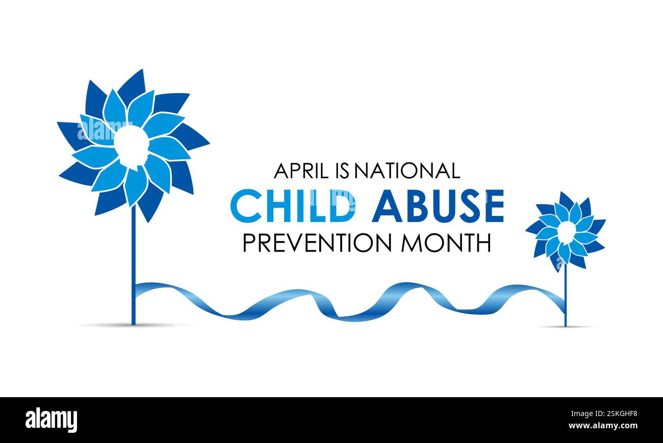 Vector graphic of National Child Abuse Prevention Month is April. An ...