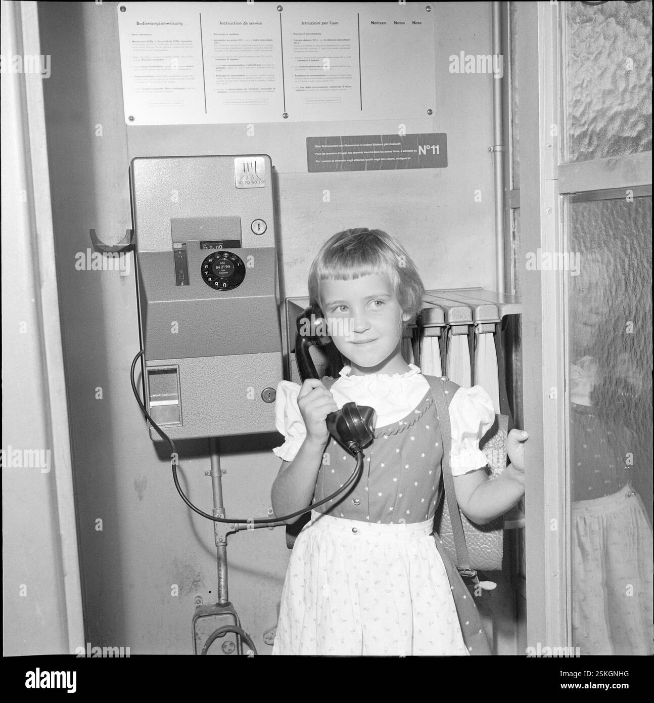 Öffentliche Telefonkabine, Schweiz 1964#Public phone booth, Switzerland 1964- RDB BY DUKAS Stock ...