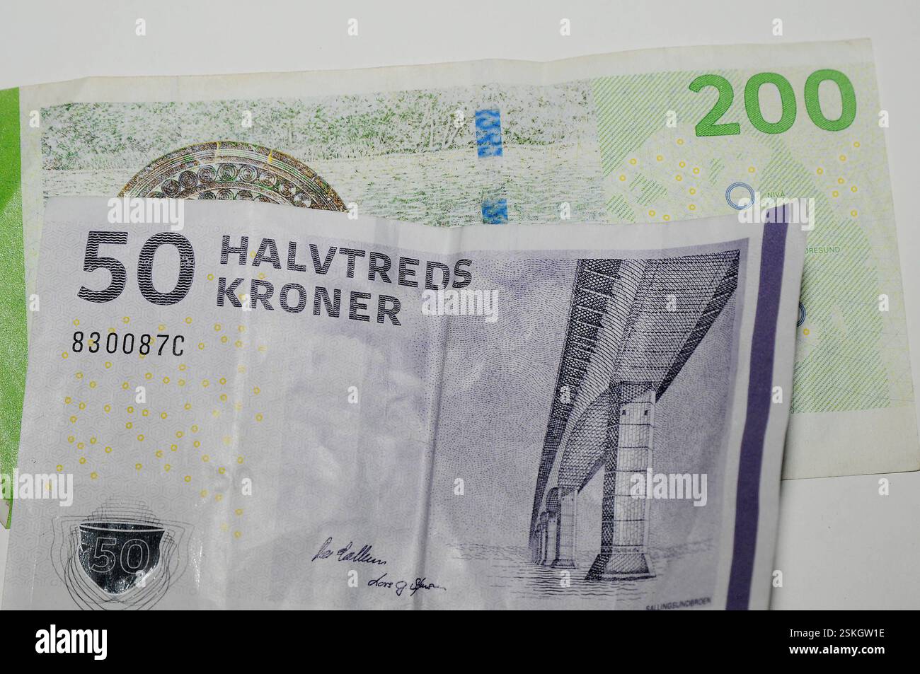 Copenhagen/ Denmark/12 .FEBRUARY 2025/Danish kroner notes or bills and ...