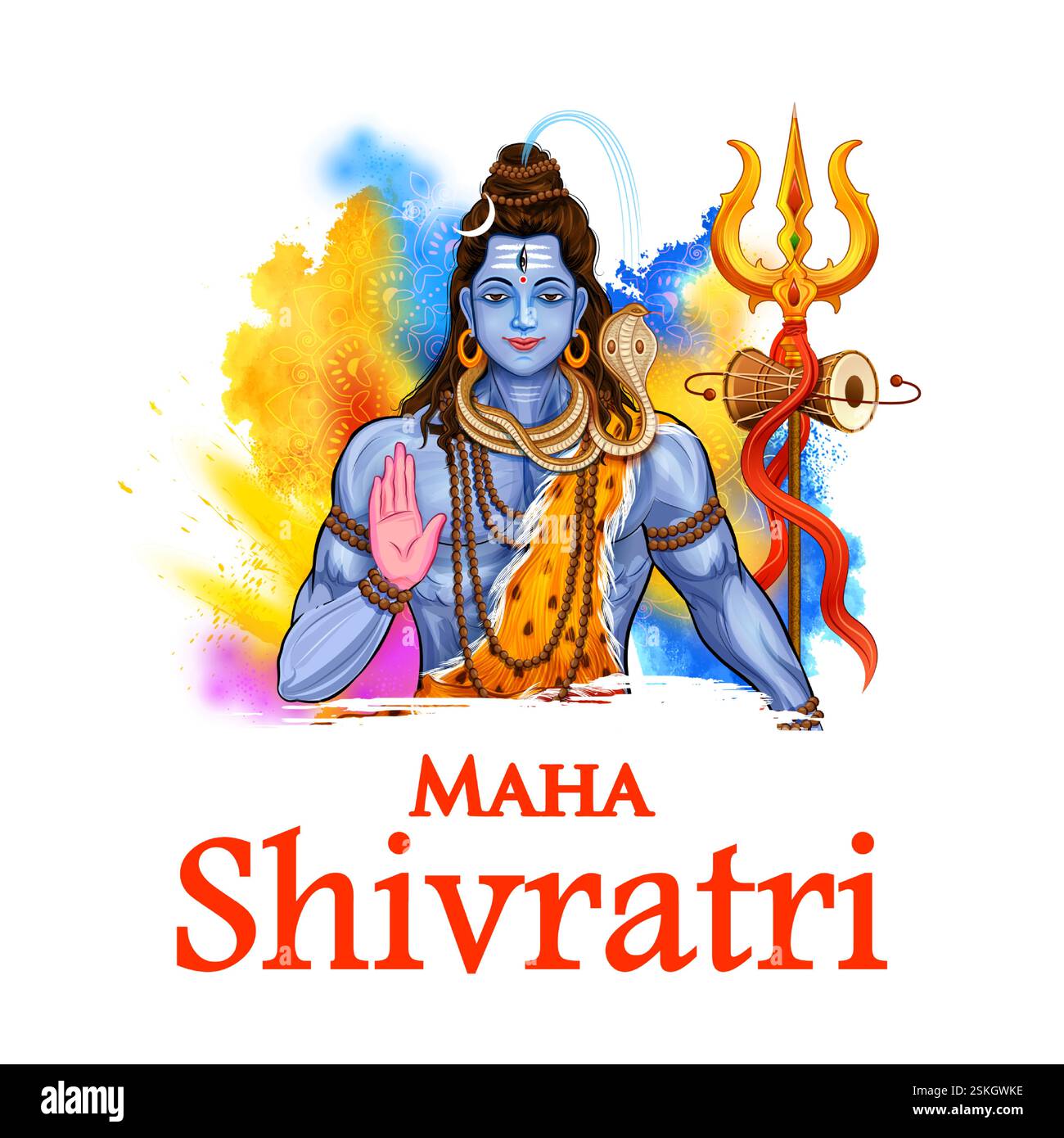 Lord Shiva, Indian God of Hindu for Maha Shivratri festival of India ...