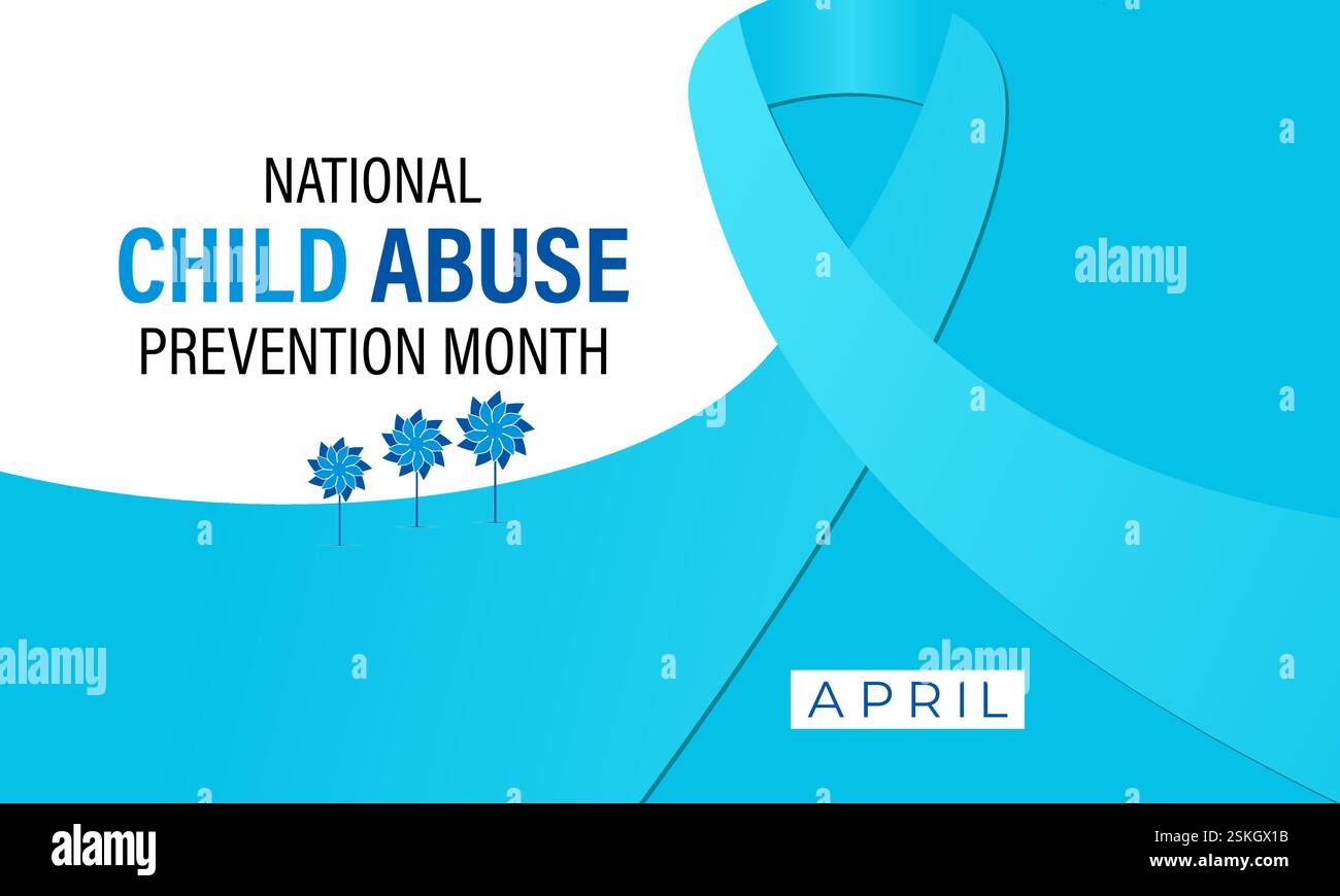 Vector graphic of National Child Abuse Prevention Month is April. An ...