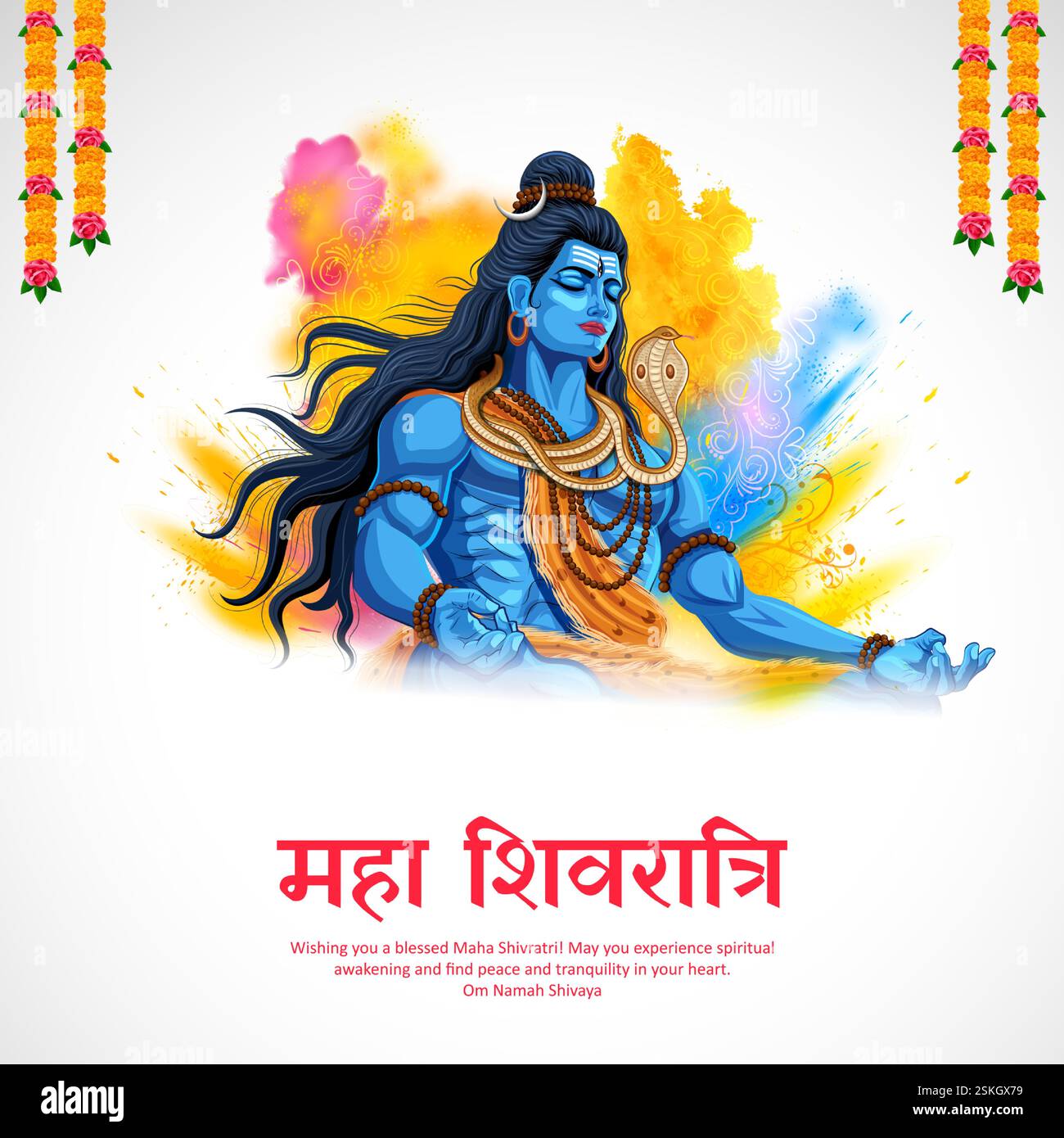 Lord Shiva, Indian God of Hindu for Maha Shivratri festival of India ...
