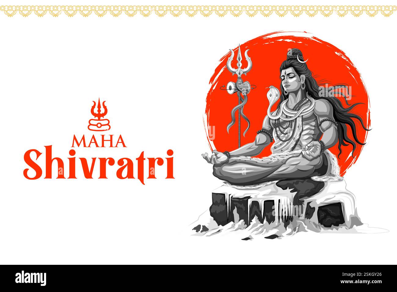 Lord Shiva, Indian God of Hindu for Maha Shivratri festival of India ...