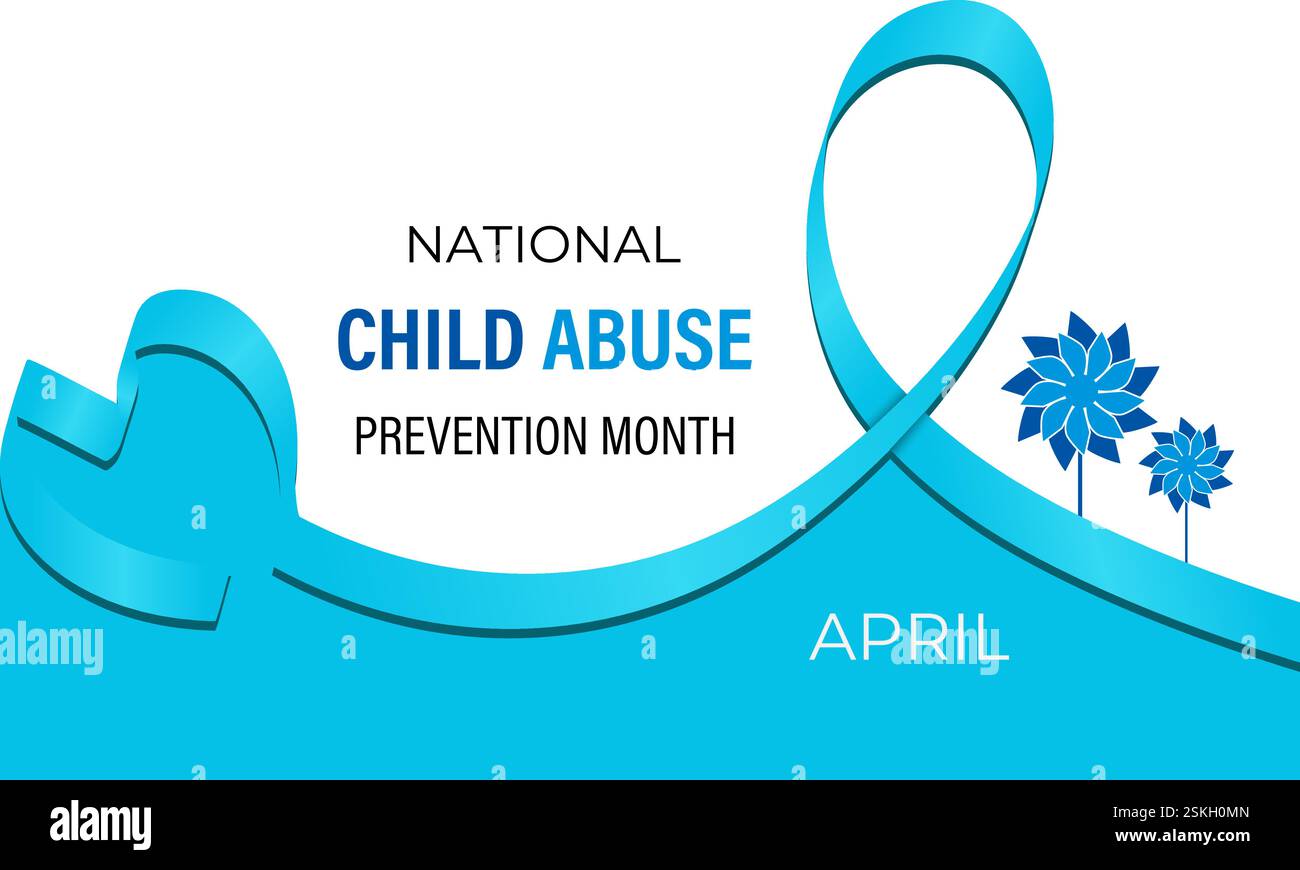 Vector graphic of National Child Abuse Prevention Month is April. An ...