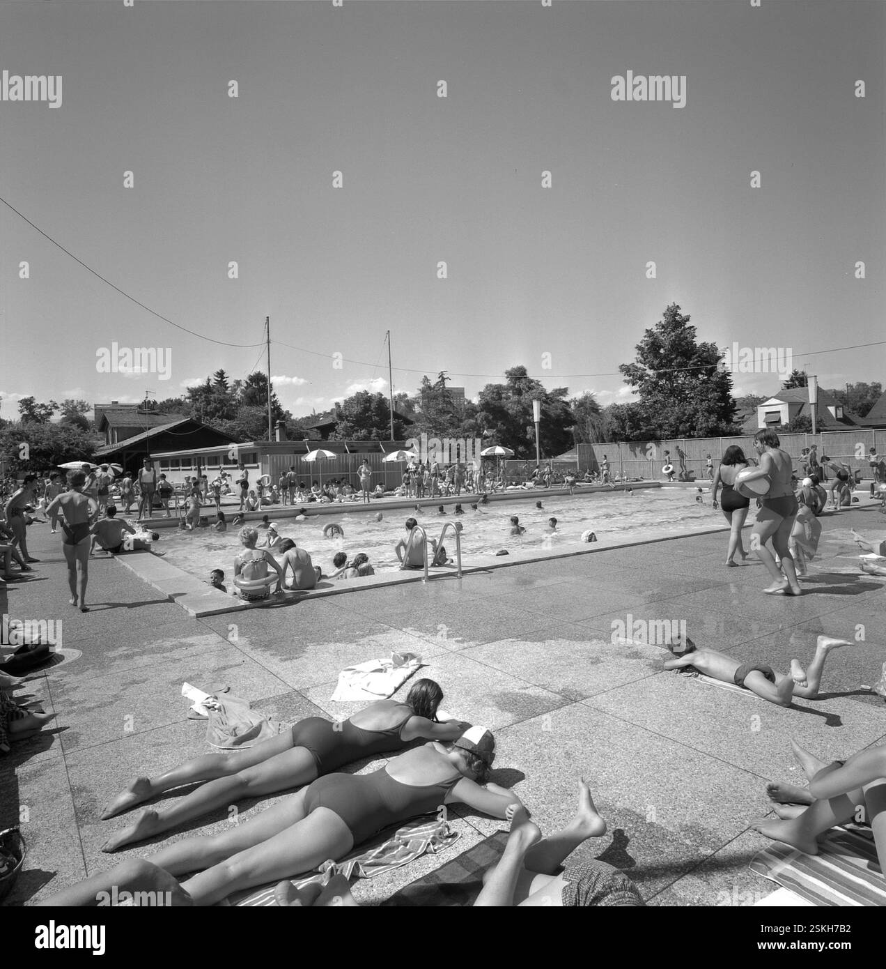 Piscine de Varembé, Schwimmbad in Genf 1965#Swimming pool, Piscine de ...
