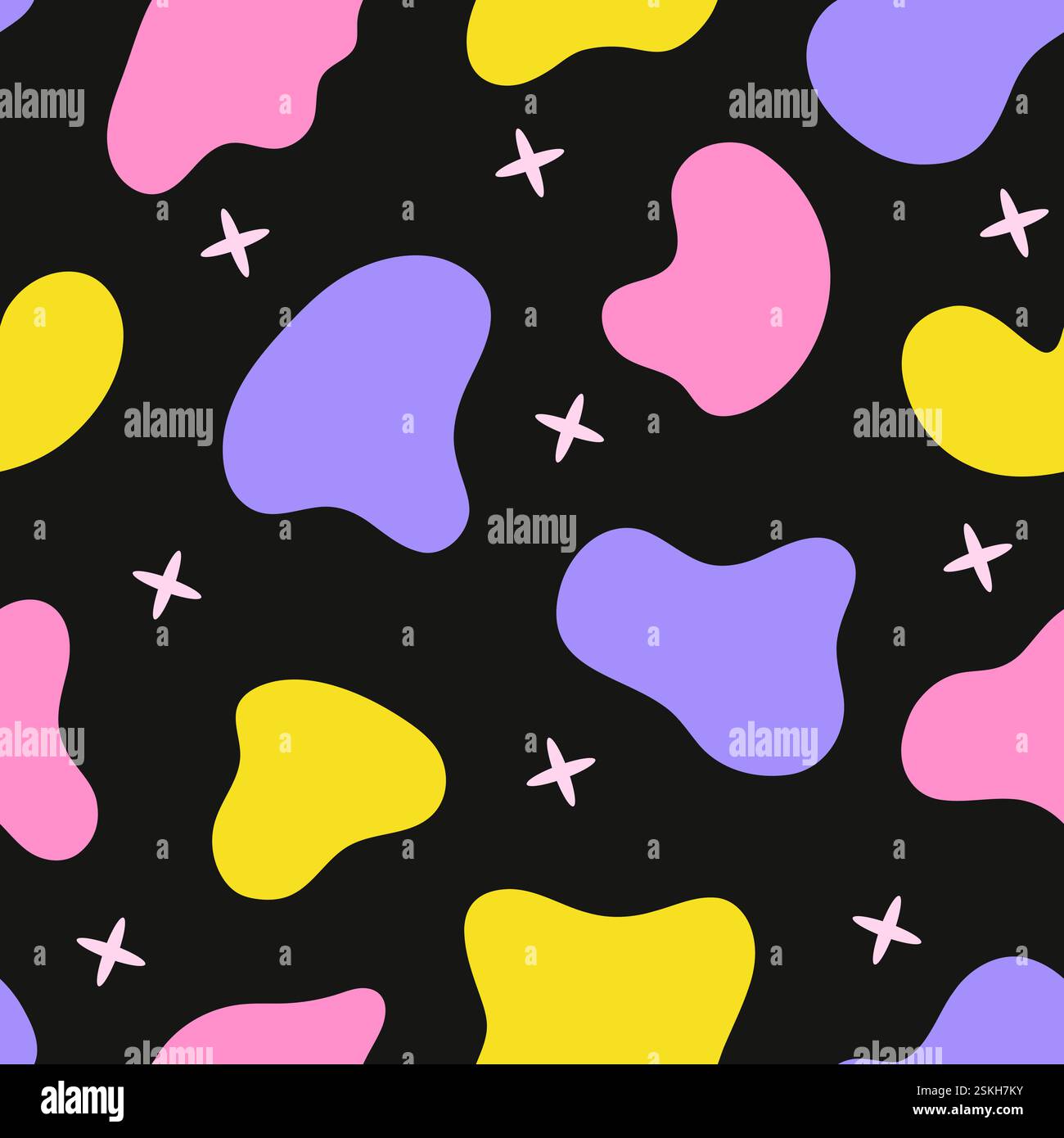 Freeform shape. Seamless pattern with abstract colorful organic liquid ...