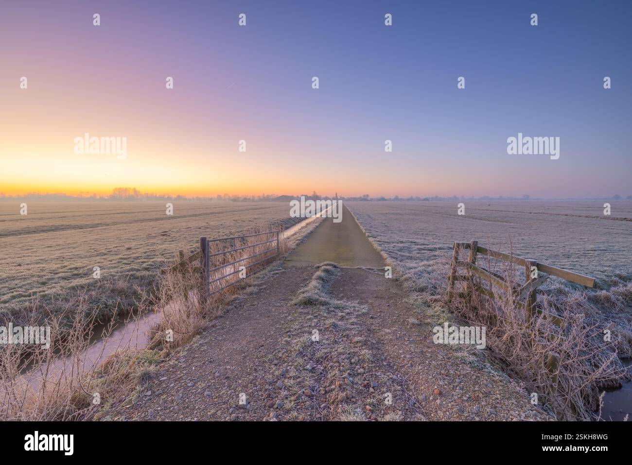Beautiful landscape image over a rural winter landscape in The ...