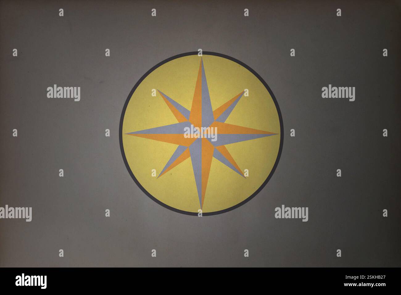 Compass rose printed on an old paper Stock Photo - Alamy