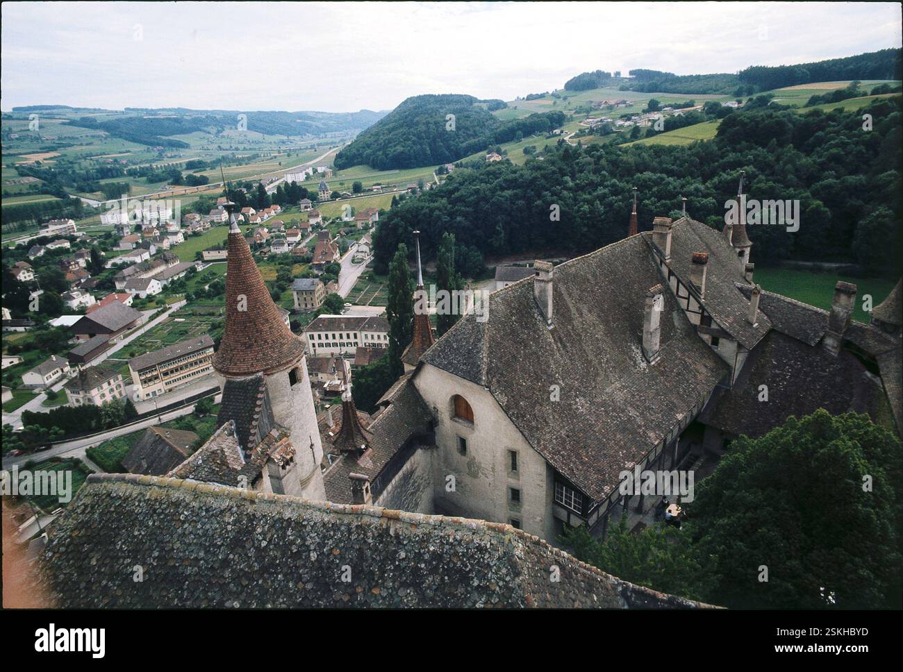 Schloss von Lucens, 1974#Castle of Lucens, 1974 Stock Photo - Alamy