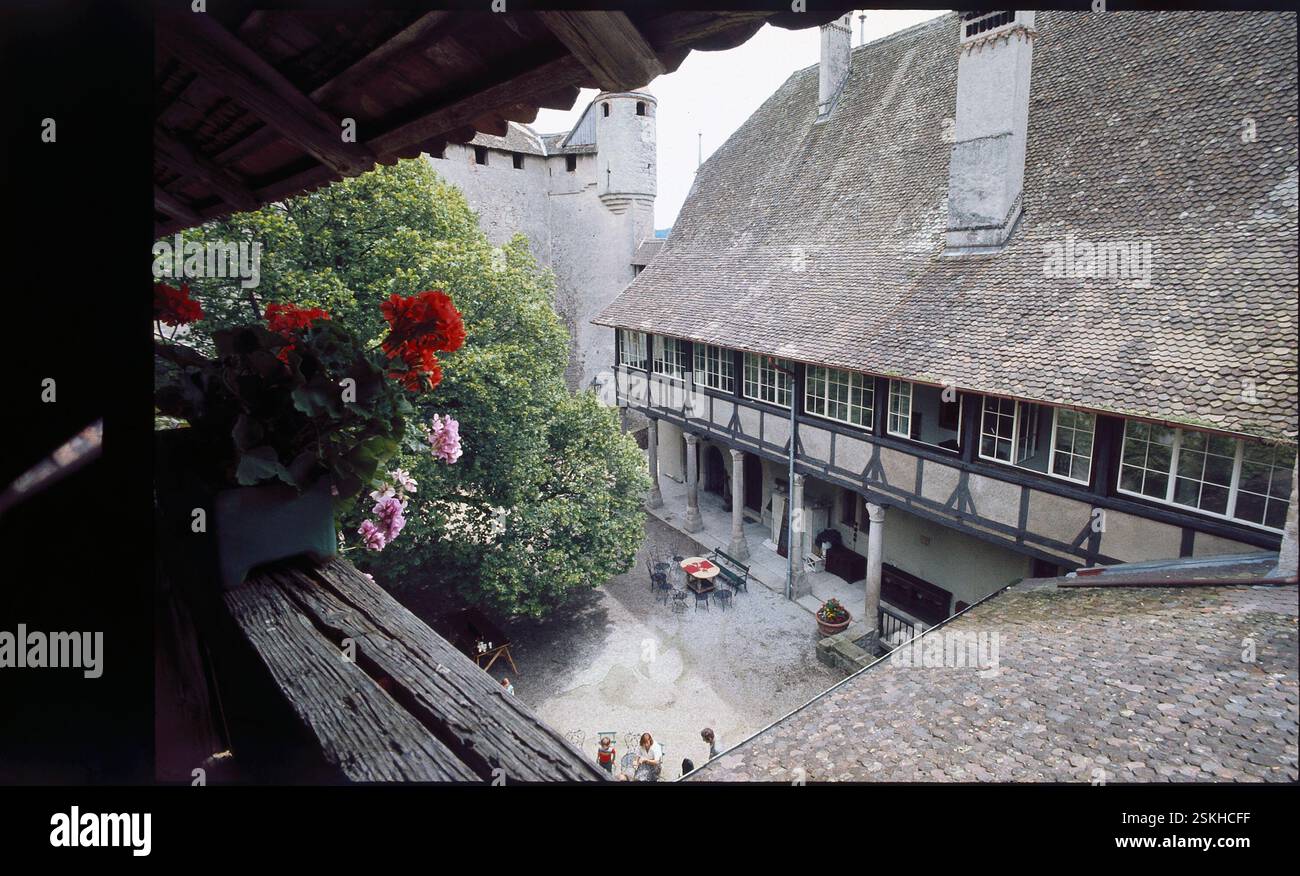 Schloss von Lucens, 1974#Castle of Lucens, 1974 Stock Photo - Alamy