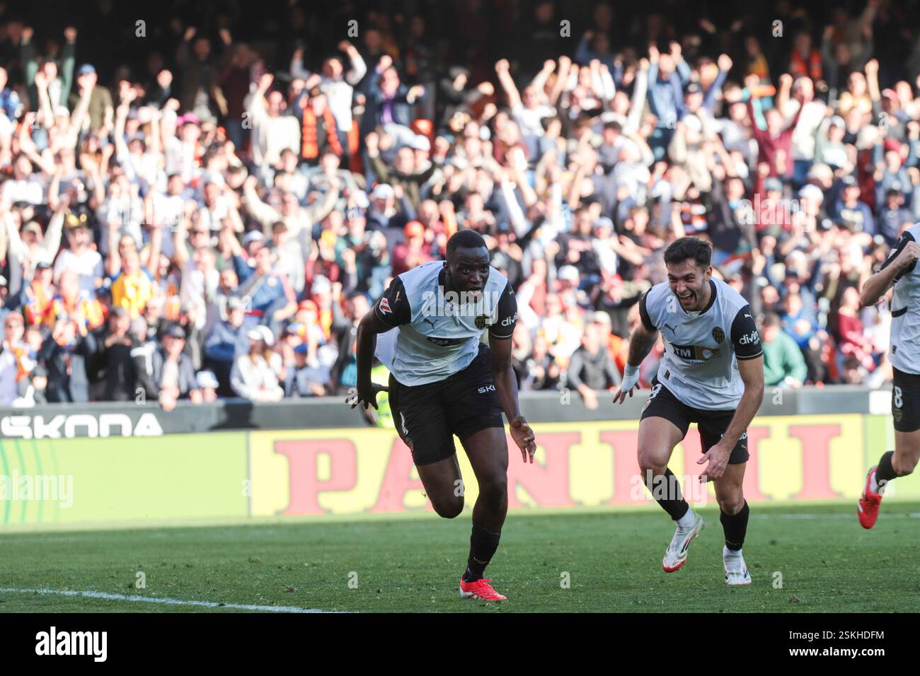 MOUCTAR DIAKHABY REACTS AFTER SCORE DURING A LA LIGA MATCH AT MESTALLA ...
