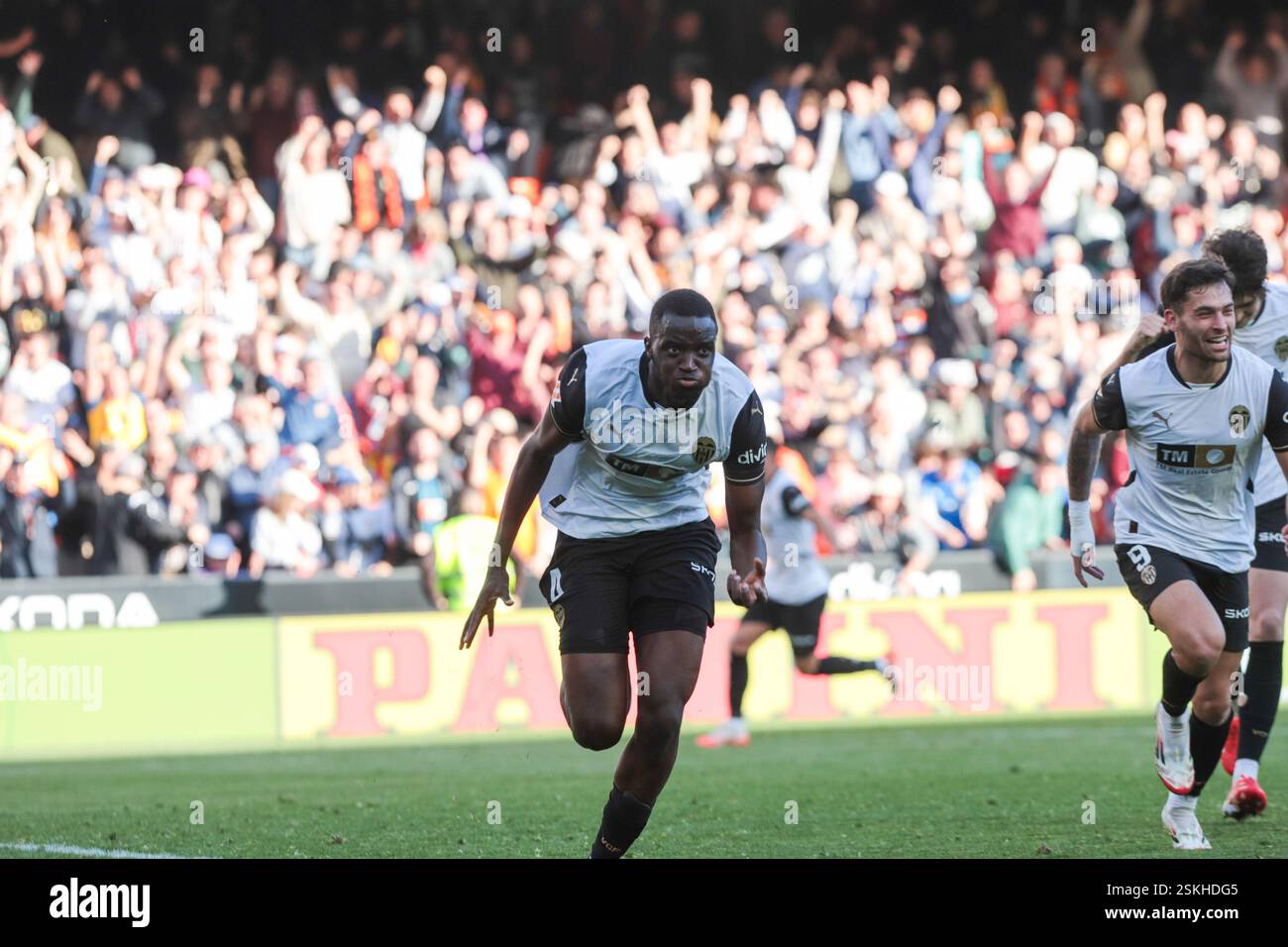 MOUCTAR DIAKHABY REACTS AFTER SCORE DURING A LA LIGA MATCH AT MESTALLA ...