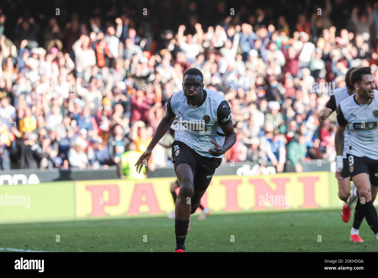 MOUCTAR DIAKHABY REACTS AFTER SCORE DURING A LA LIGA MATCH AT MESTALLA ...