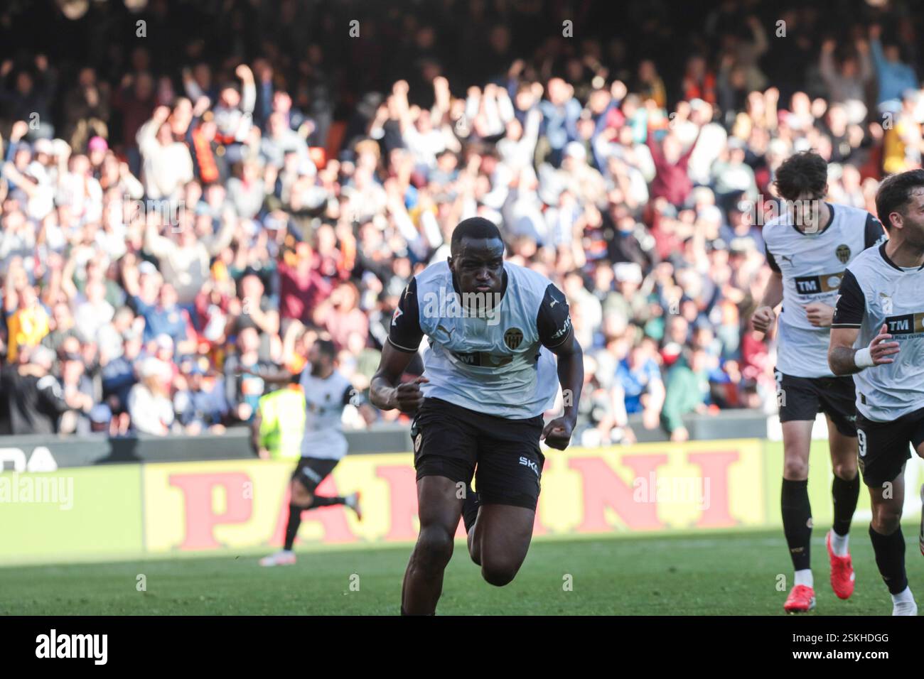 MOUCTAR DIAKHABY REACTS AFTER SCORE DURING A LA LIGA MATCH AT MESTALLA ...