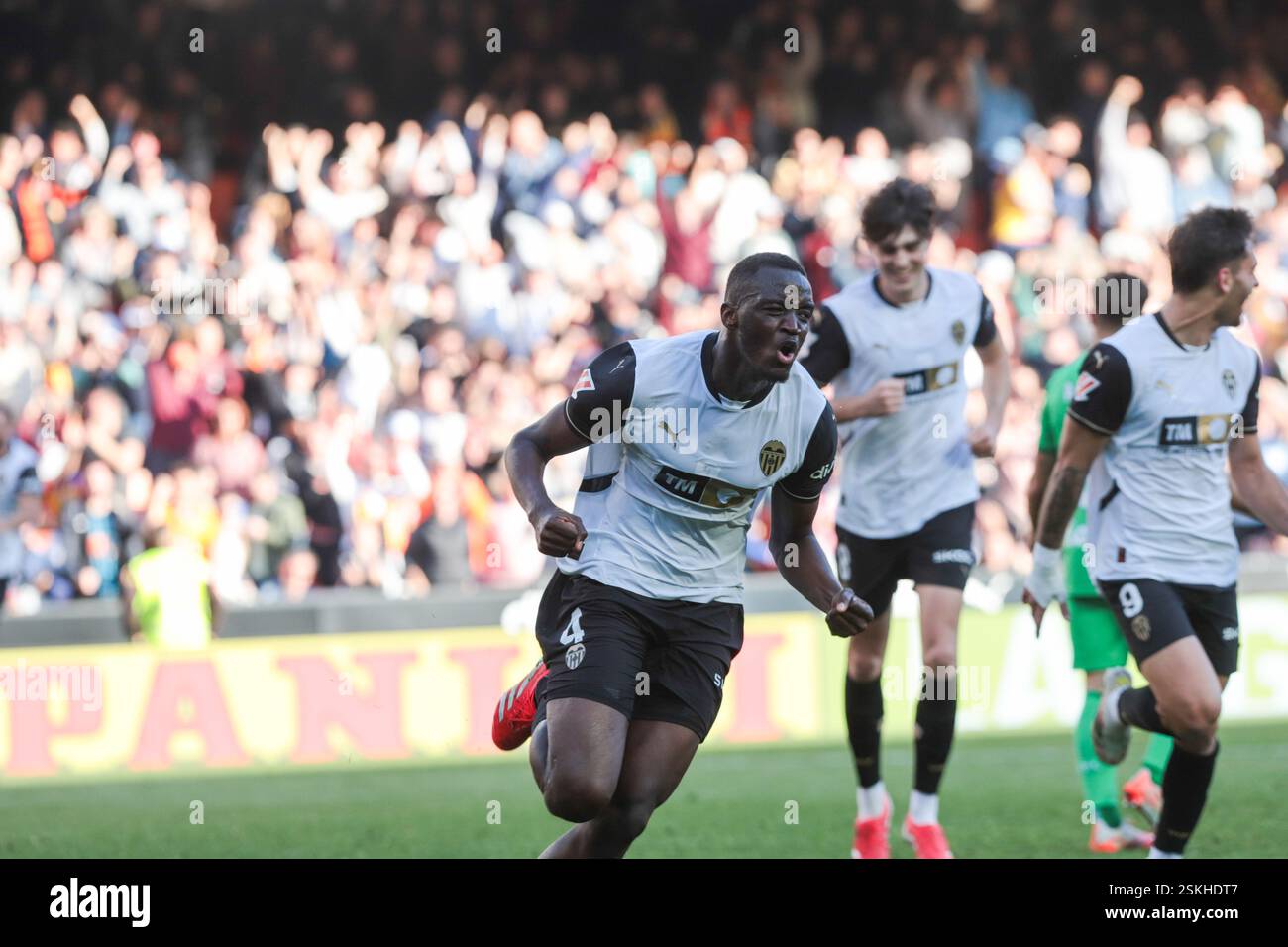 MOUCTAR DIAKHABY REACTS AFTER SCORE DURING A LA LIGA MATCH AT MESTALLA ...