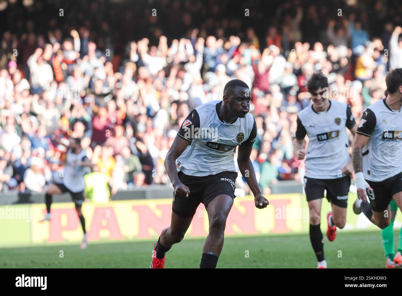 MOUCTAR DIAKHABY REACTS AFTER SCORE DURING A LA LIGA MATCH AT MESTALLA ...