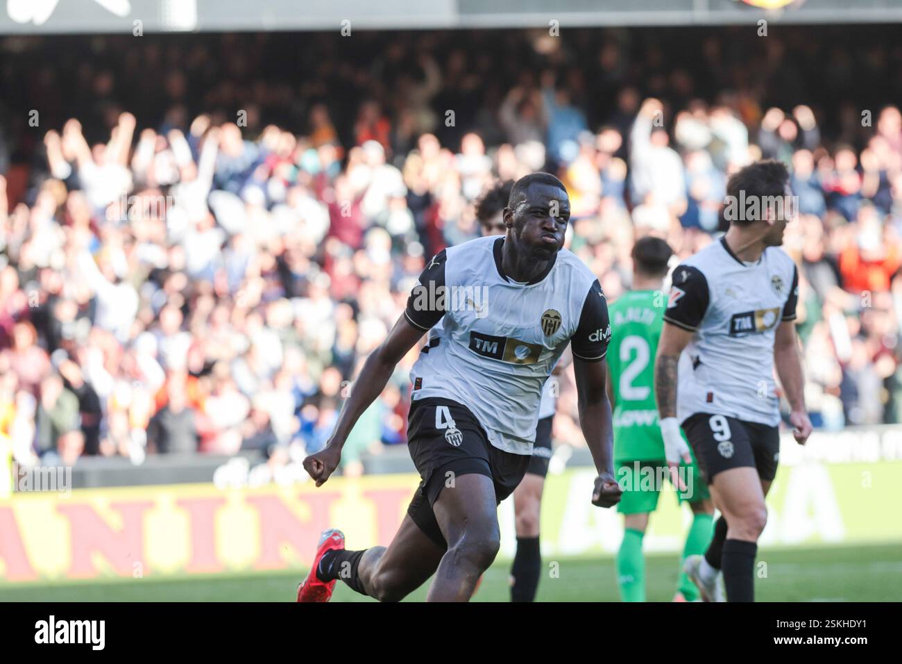 MOUCTAR DIAKHABY REACTS AFTER SCORE DURING A LA LIGA MATCH AT MESTALLA ...