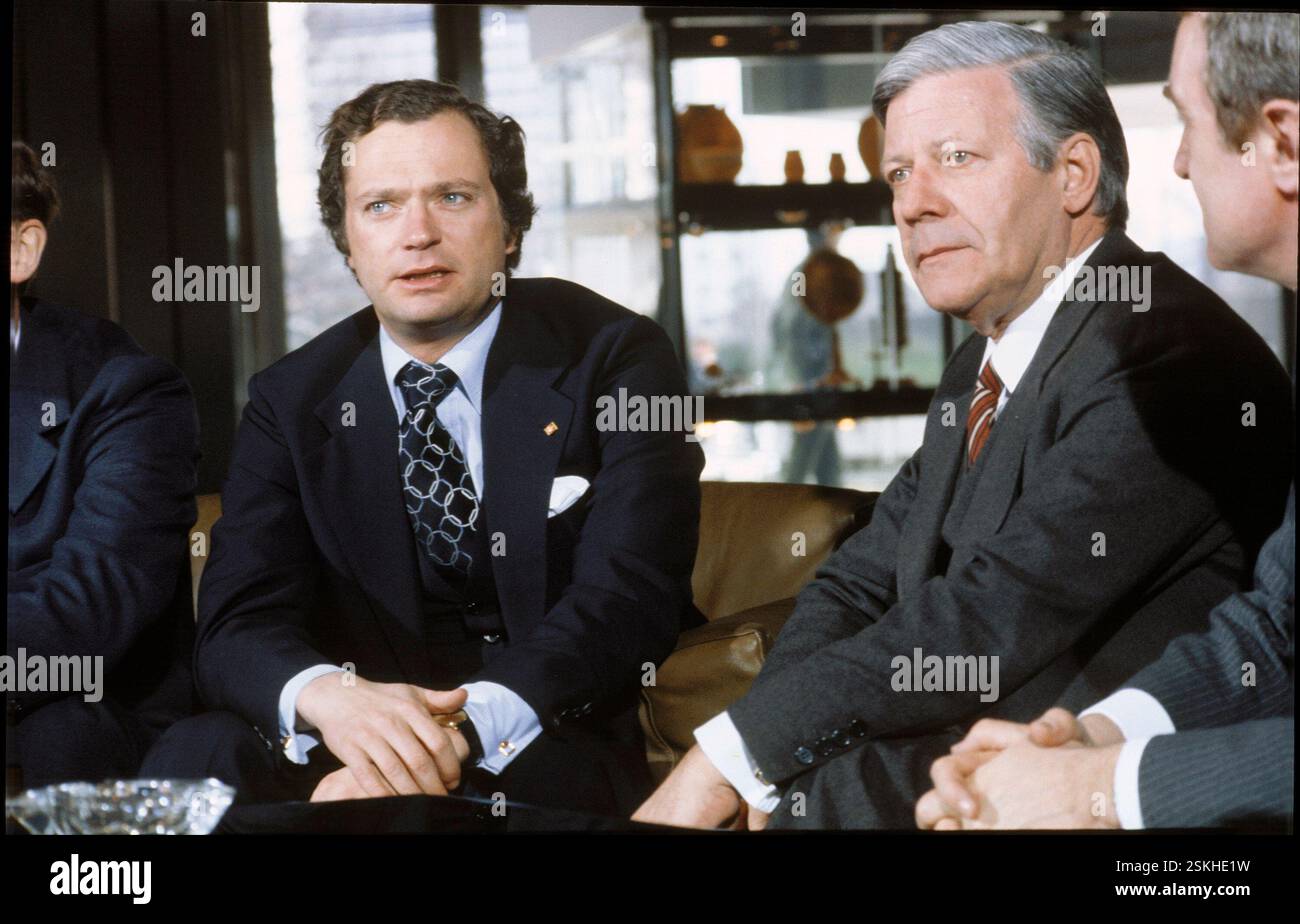 König Carl Gustaf mit Bundeskanzler Helmut Schmidt#King Carl Gustaf ...