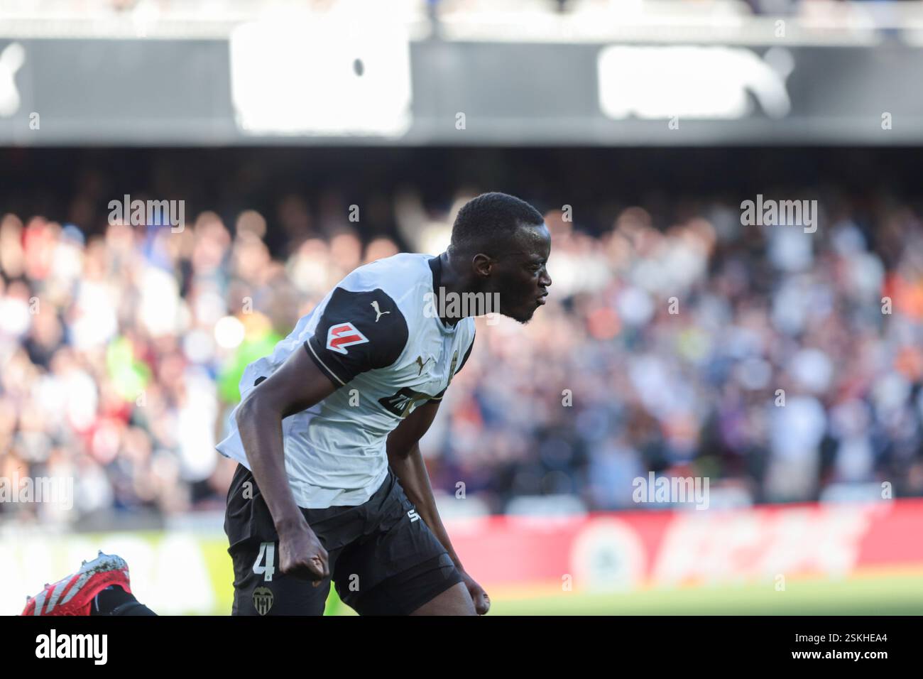 MOUCTAR DIAKHABY REACTS AFTER SCORE DURING A LA LIGA MATCH AT MESTALLA ...